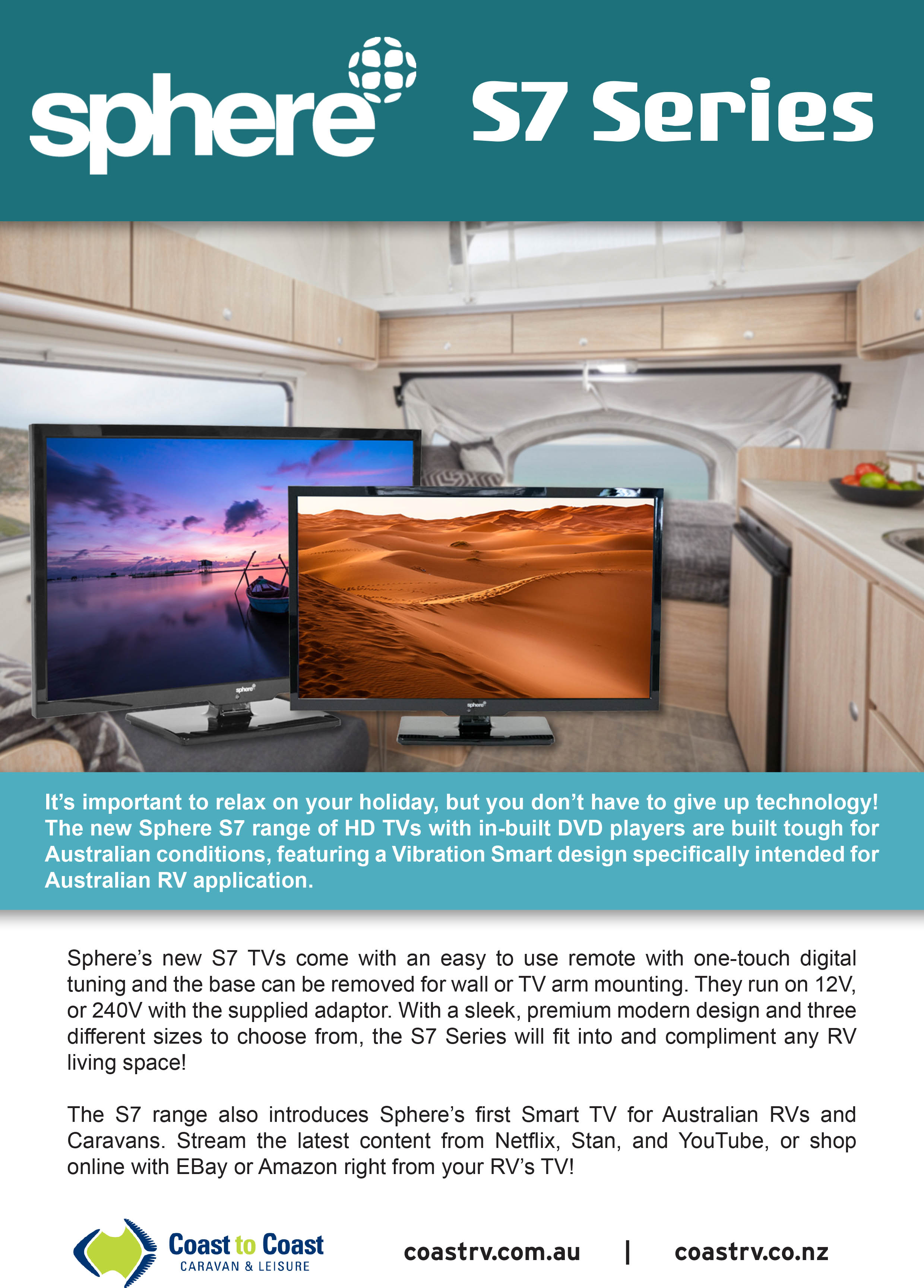 Sphere 23.6" FHD Smart TV & DVD Combo - Coast to Coast RV